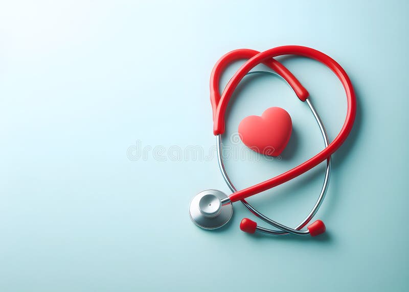 Medical Stethoscope on Pastel Blue Background Stock Illustration ...
