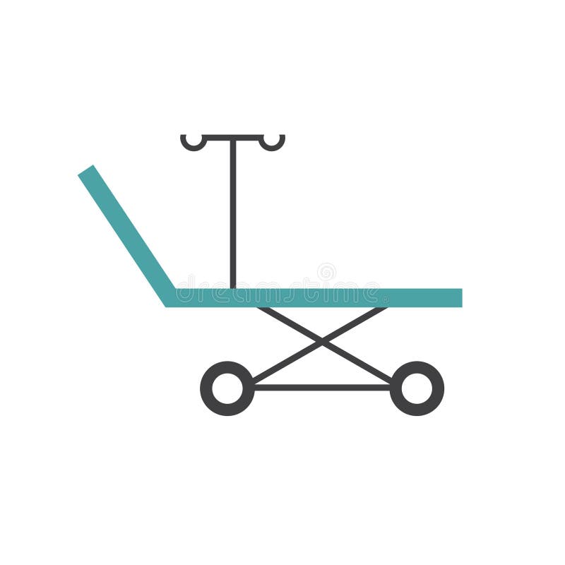 Medical Stretcher Flat Icon, Vector Illustration Stock Illustration ...