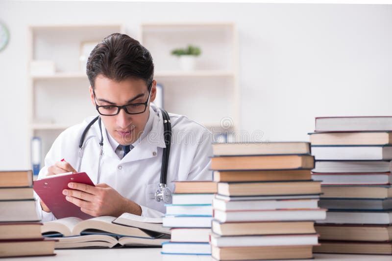 The Medical Student Preparing for University Exams Stock Photo - Image ...