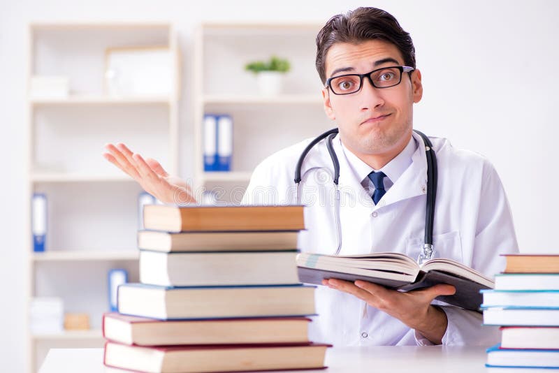 The Medical Student Preparing for University Exams Stock Image - Image ...