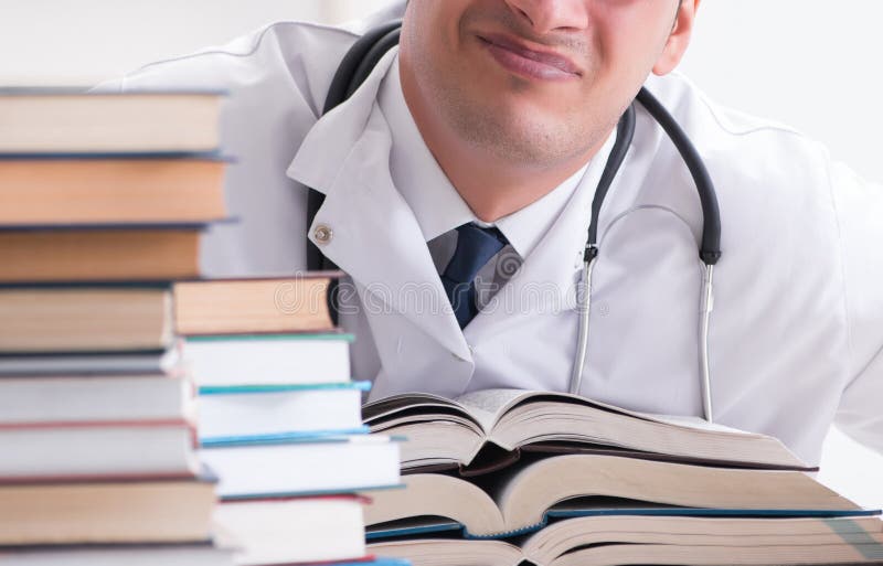 Medical Student Preparing for University Exams Stock Image - Image of ...