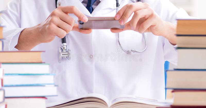 Medical Student Preparing for University Exams Stock Image - Image of ...