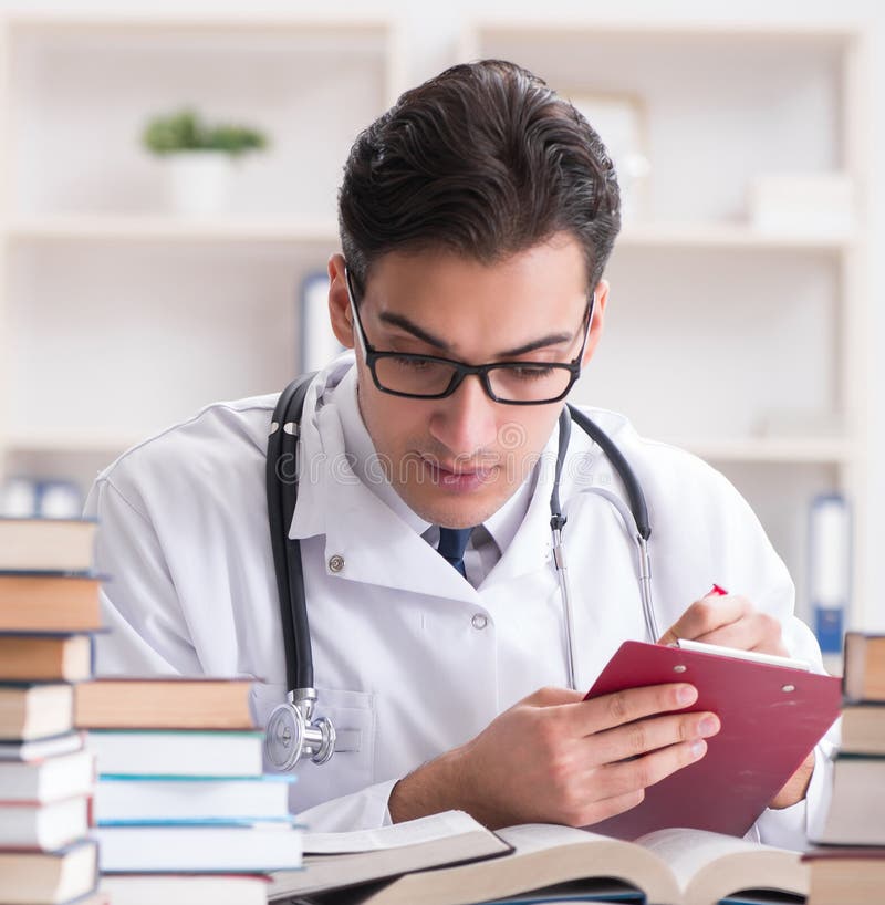 Medical Student Preparing for University Exams Stock Image - Image of ...