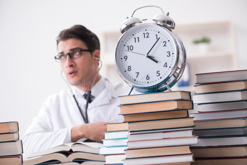 The Medical Student Running Out of Time for Exams Stock Photo - Image ...