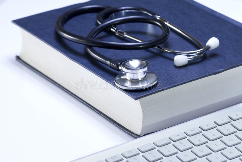 Medical Student Textbook and Black Stethoscope Stock Photo - Image of ...