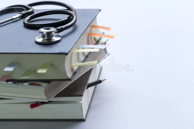 Stack of Medical Student Textbooks Stock Photo - Image of education ...