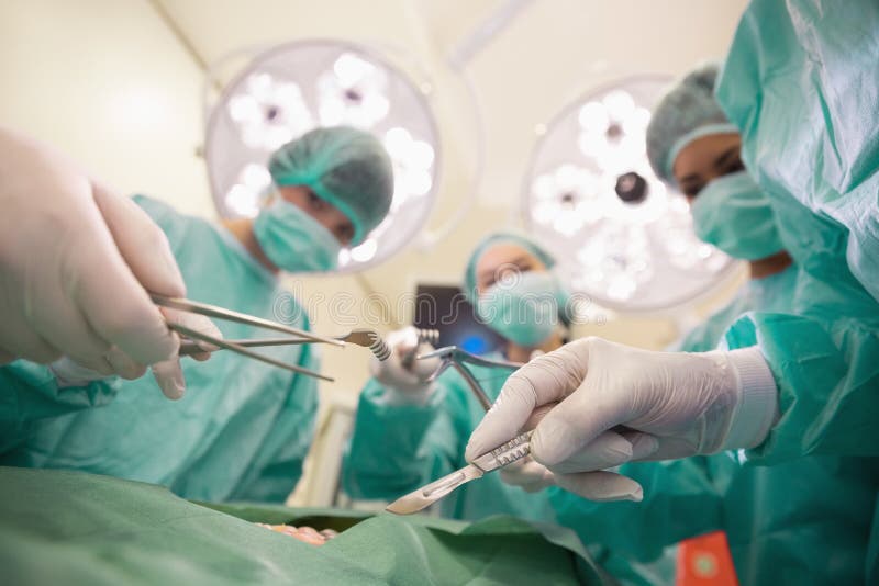 Medical Students Practicing Surgery on Model Stock Image - Image of ...