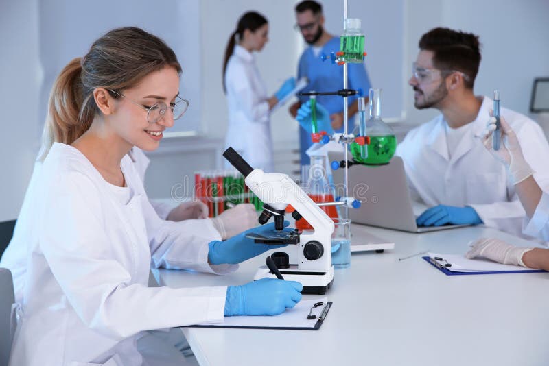 Medical Students Working in Scientific Laboratory Stock Photo - Image ...