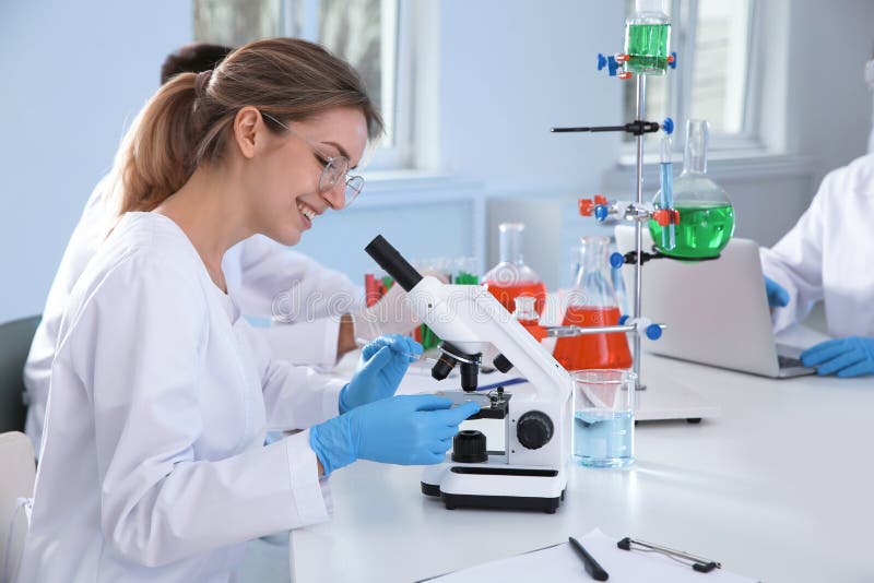 Medical Students Working in Scientific Laboratory Stock Photo - Image ...