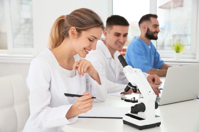 Medical Students Working in Scientific Laboratory Stock Image - Image ...