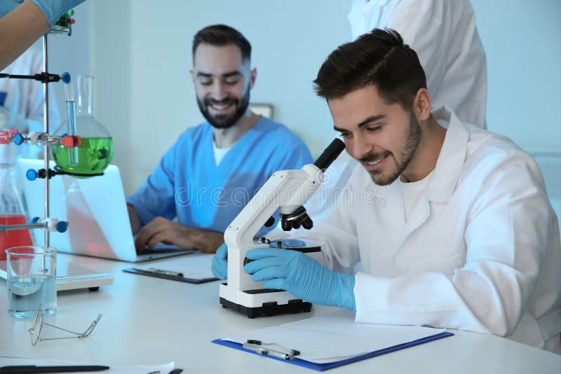 Medical Students Working in Scientific Laboratory Stock Photo - Image ...