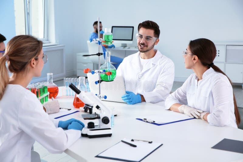 Medical Students Working in Scientific Laboratory Stock Photo - Image ...