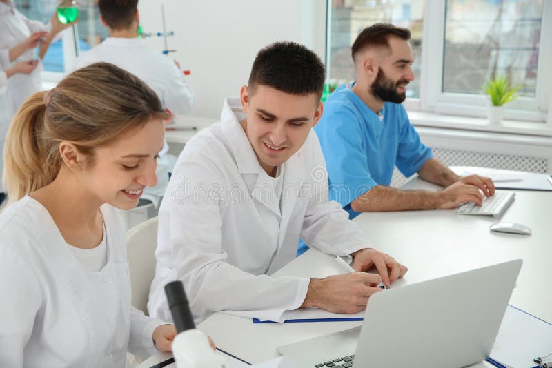 Medical Students Working in Scientific Laboratory Stock Photo - Image ...