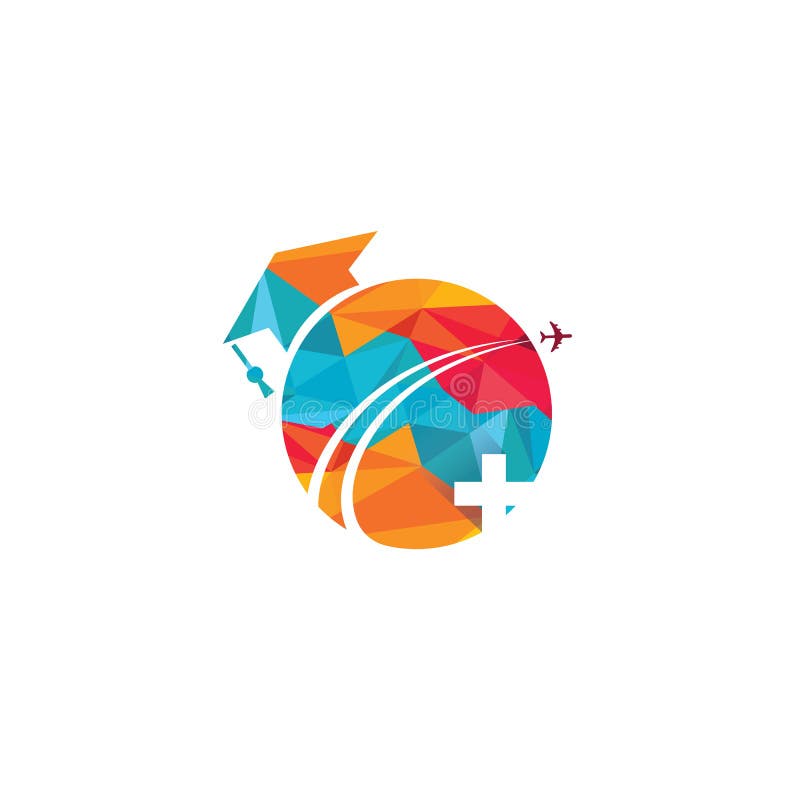 Medical Study Abroad Vector Logo Design. Stock Vector - Illustration of academic, geography ...