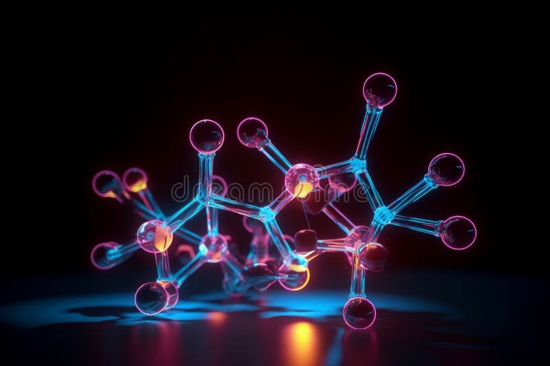 Medical Study Analysis Molecular Structures. Generate Ai Stock Photo ...