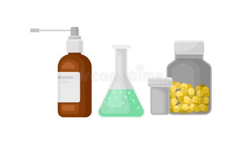 Medical Stuff Vector Set. Different Medicines and Tools Used in ...