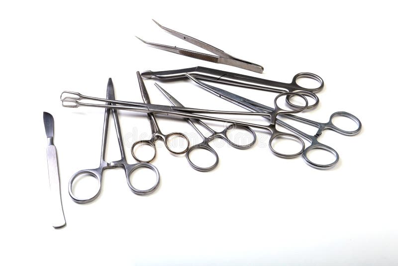 Medical and Surgery Instruments Isolated on White Background Stock ...