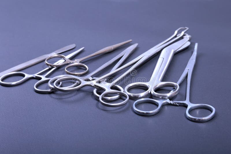 Medical and Surgery Instruments Isolated in Mirror Background Stock ...
