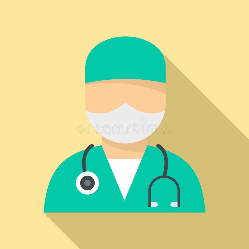 Medical Surgical Doctor Icon, Flat Style Stock Vector - Illustration of ...
