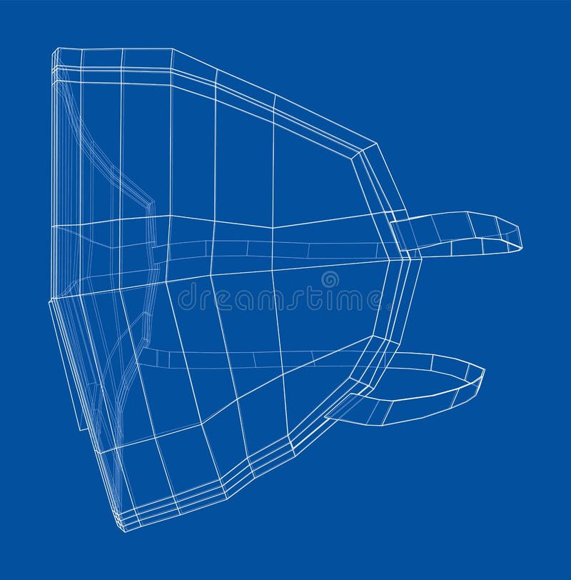 Medical Surgical Mask. Blueprint Style Stock Vector - Illustration of ...