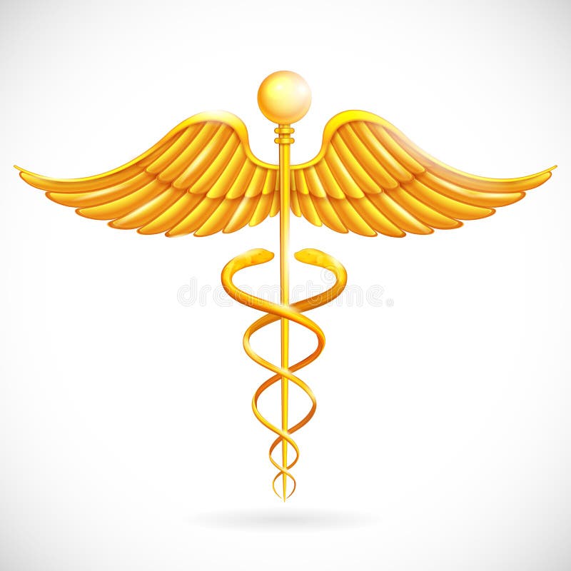 Caduceus Medical Symbol with USA Flag Background I Stock Vector ...