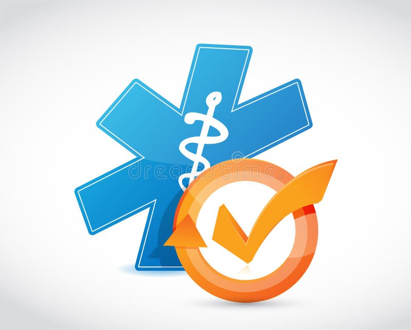 Medical Symbol and Check Mark Cycle Stock Illustration - Illustration ...