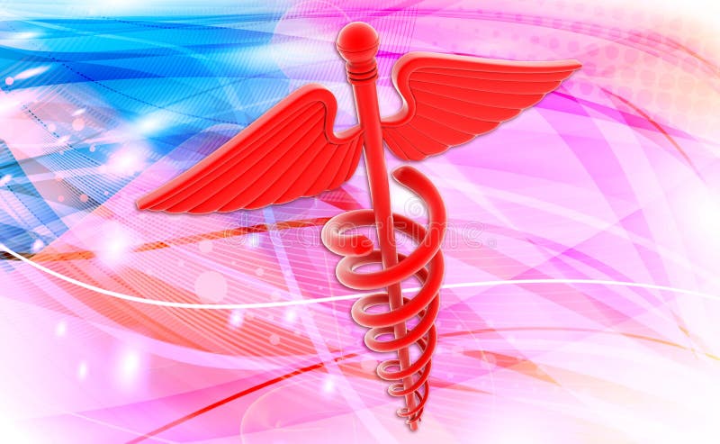 Caduceus Medical Symbol with USA Flag Illustration Stock Vector ...