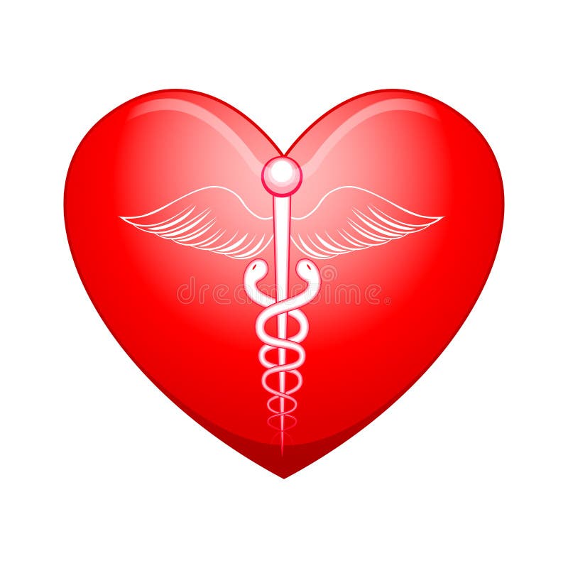 Medical symbol on Heart stock vector. Illustration of health - 38067641