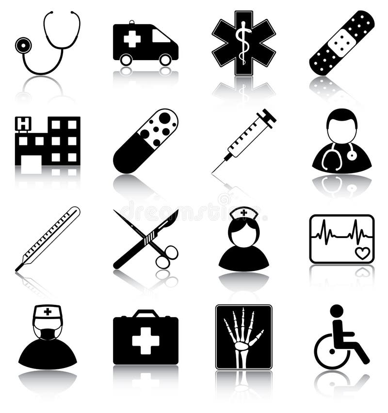 Basic - medical icons stock vector. Illustration of file - 19823022