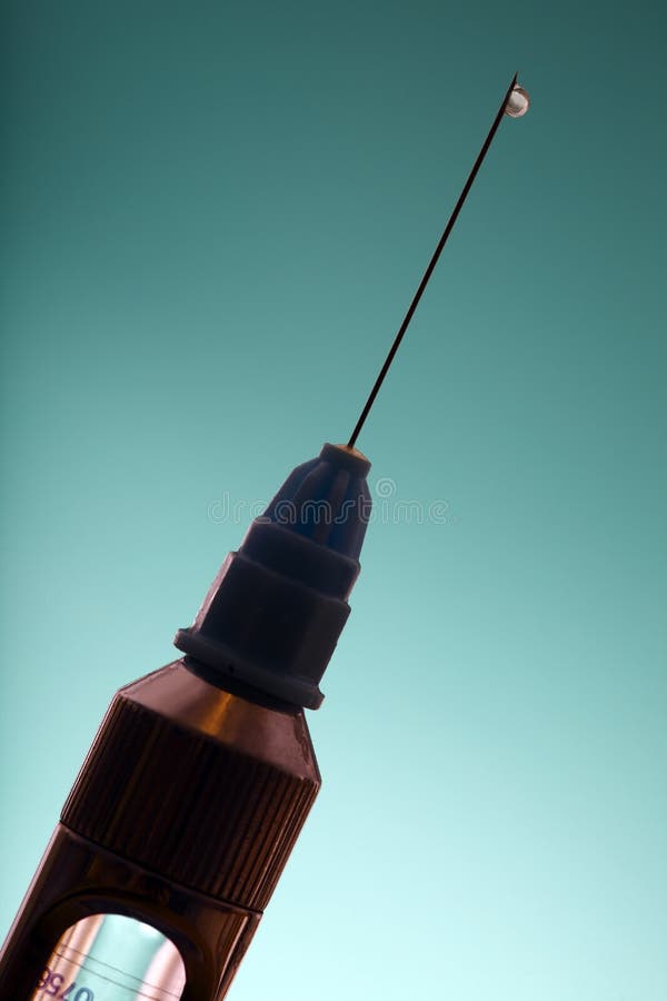 Medical Syringe for Injection with a Needle and Bottle with a Medicine ...