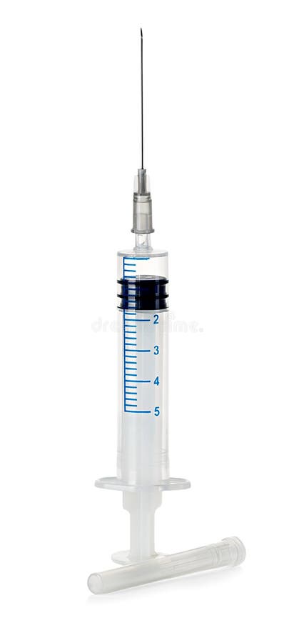 Medical Syringe Close-up Isolated on a White Stock Image - Image of ...