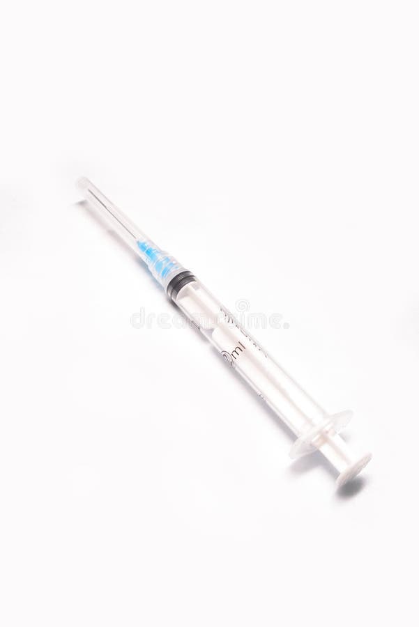 Medical Syringe Closeup on White Background Isolated Stock Image ...