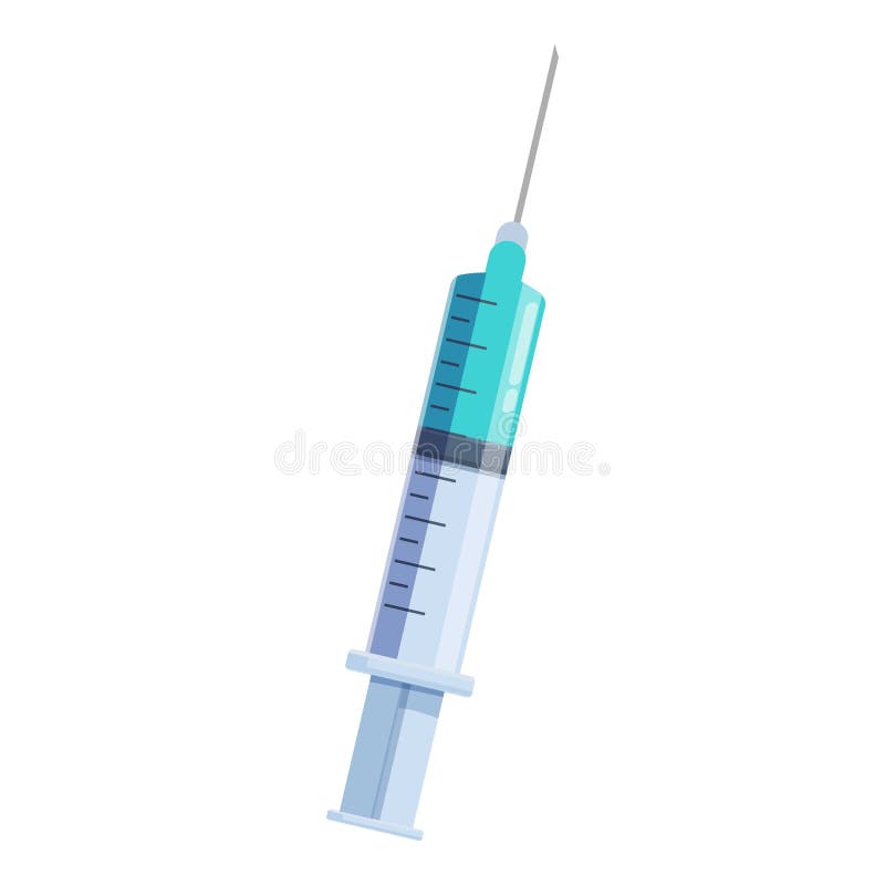 Medical Syringe Filled with Blue Liquid for Injection Stock ...