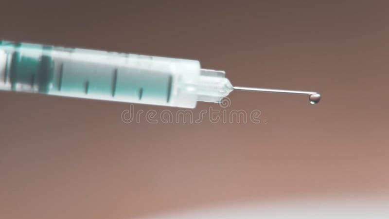 Medical Syringe with Injection Solution Drop Stock Footage - Video of ...