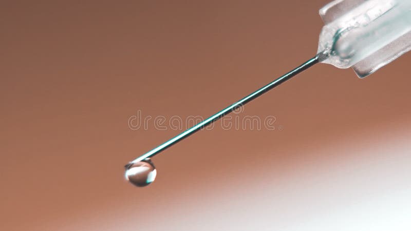 Medical Syringe with Injection Solution Drop Stock Footage - Video of ...