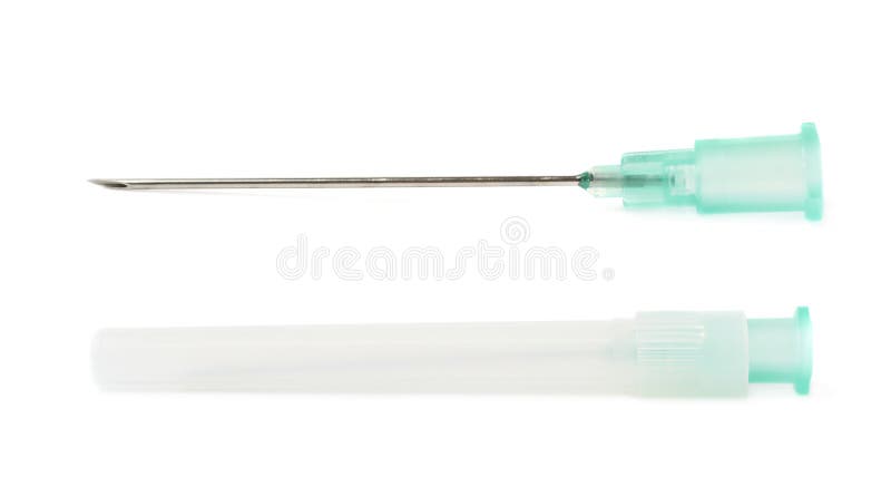 Medical Syringe Needle Isolated Stock Photo - Image of object, closeup ...