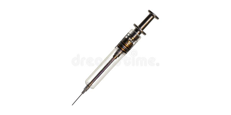 Medical Syringe with Needle in Perspective Isolated on Transparent ...