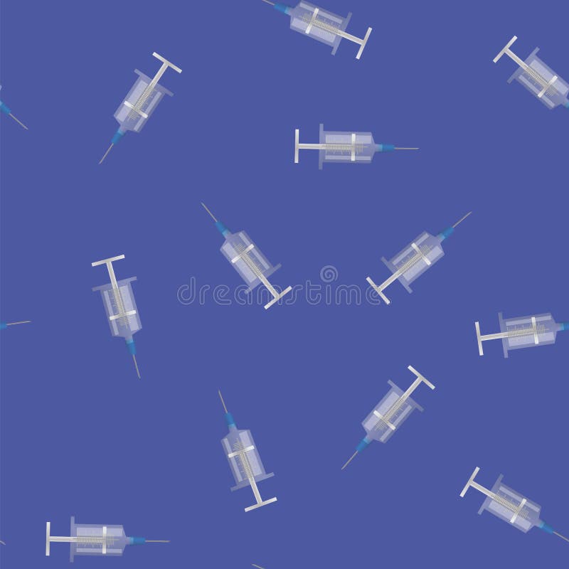 Medical Syringe Seamless Pattern Stock Illustration - Illustration of ...