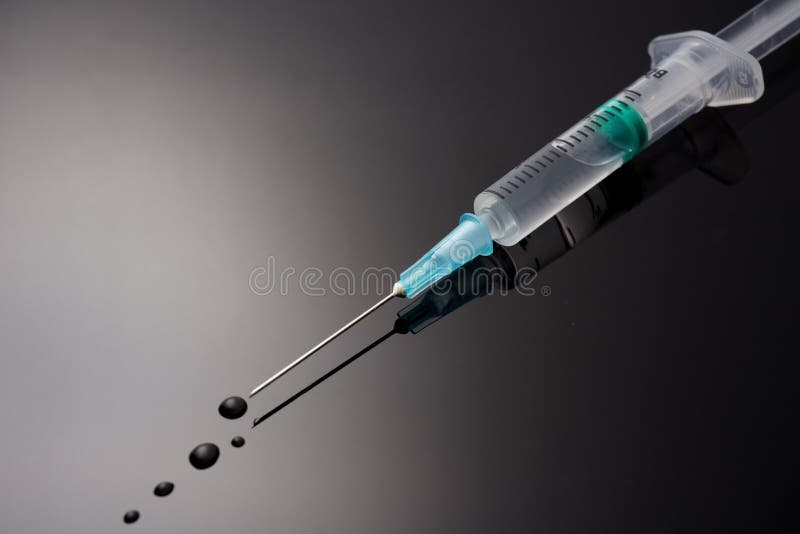Medical Syringe with Solution Drop Stock Image - Image of needlepoint ...