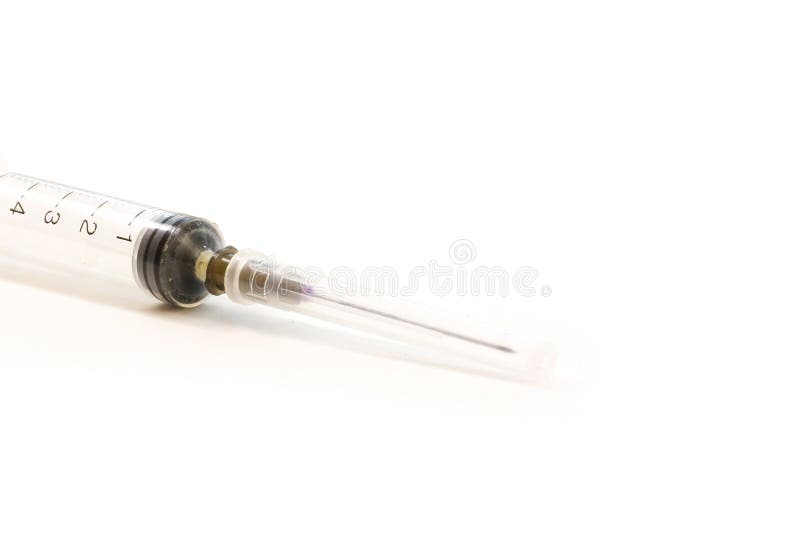 Medical Syringe on White Background Stock Image - Image of thin ...