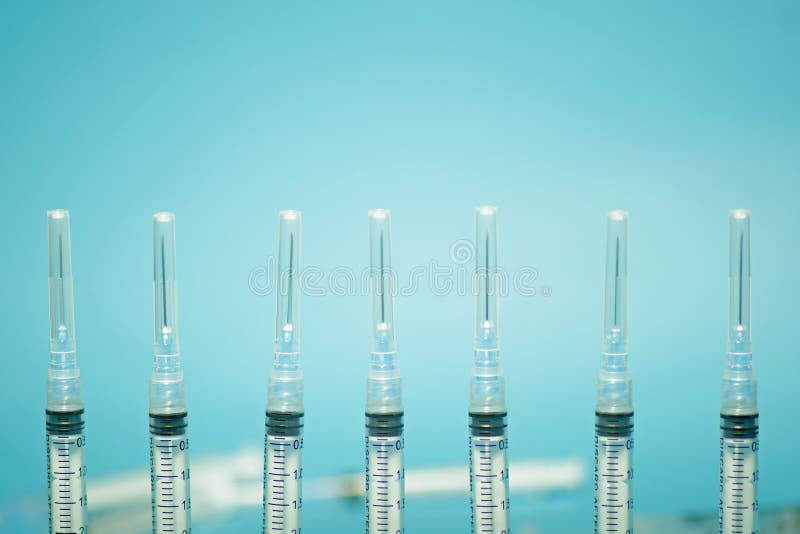 Medical Syringes stock photo. Image of dosage, blue, health - 35470552