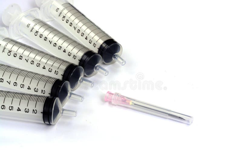 Medical Syringes on a White Stock Photo - Image of clean, object: 79408178