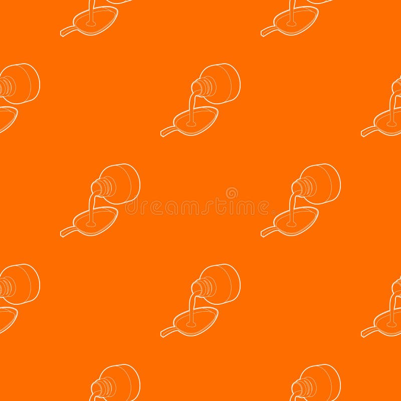 Medical Syrup Pattern Vector Orange Stock Vector - Illustration of dose ...
