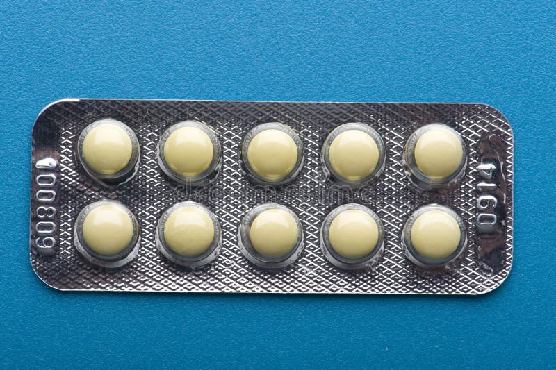 Medical Tablet on Blue Close Up Stock Image - Image of concepts ...