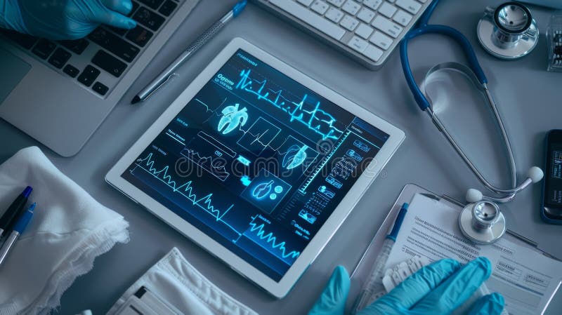 The Medical Tablet with Diagnostics.AI Generated Image Stock Photo ...