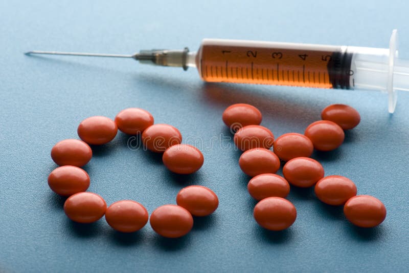 Medical Tablet and Syringe Macro Stock Image - Image of vitamin ...