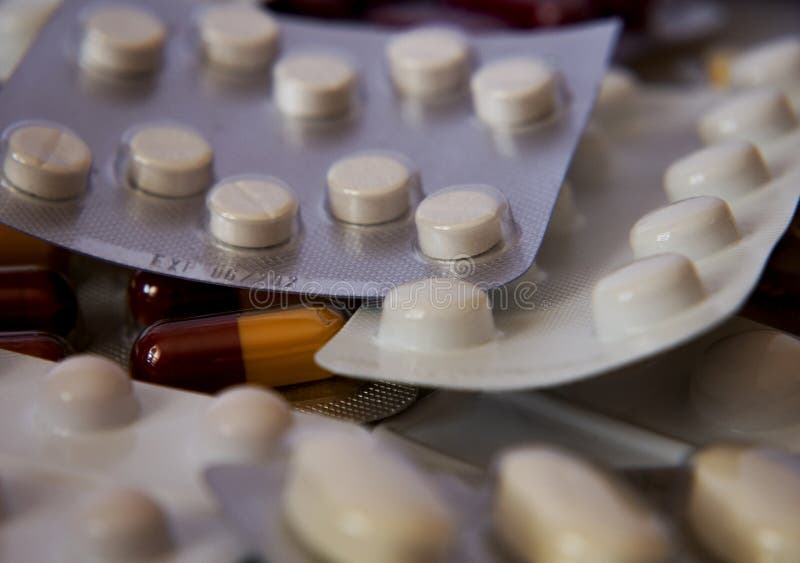 Medical Tablets and Capsules Close-up. Stock Image - Image of ...