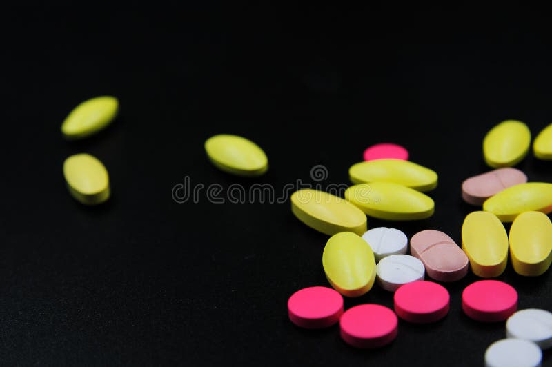Medical Tablets Different on Color Stock Image - Image of drugs ...