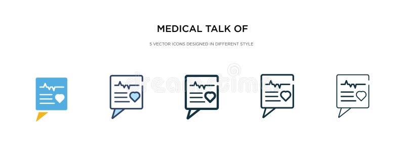 Medical Talk of Rectangular Icon in Different Style Vector Illustration ...