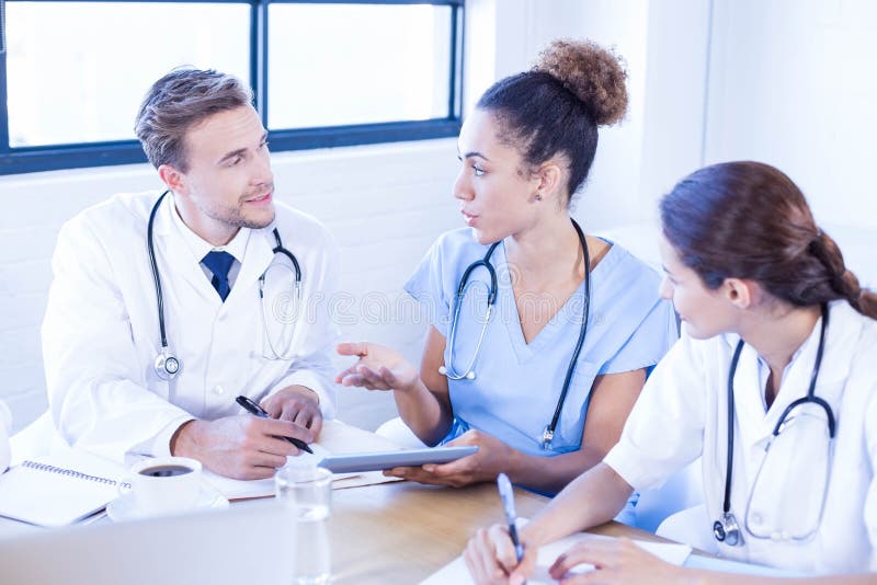Medical Team Discussing in Meeting Stock Image - Image of expertise ...